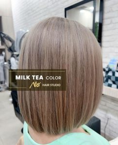 Milk Tea Hair Colour - N8 Hair Studio Singapore
